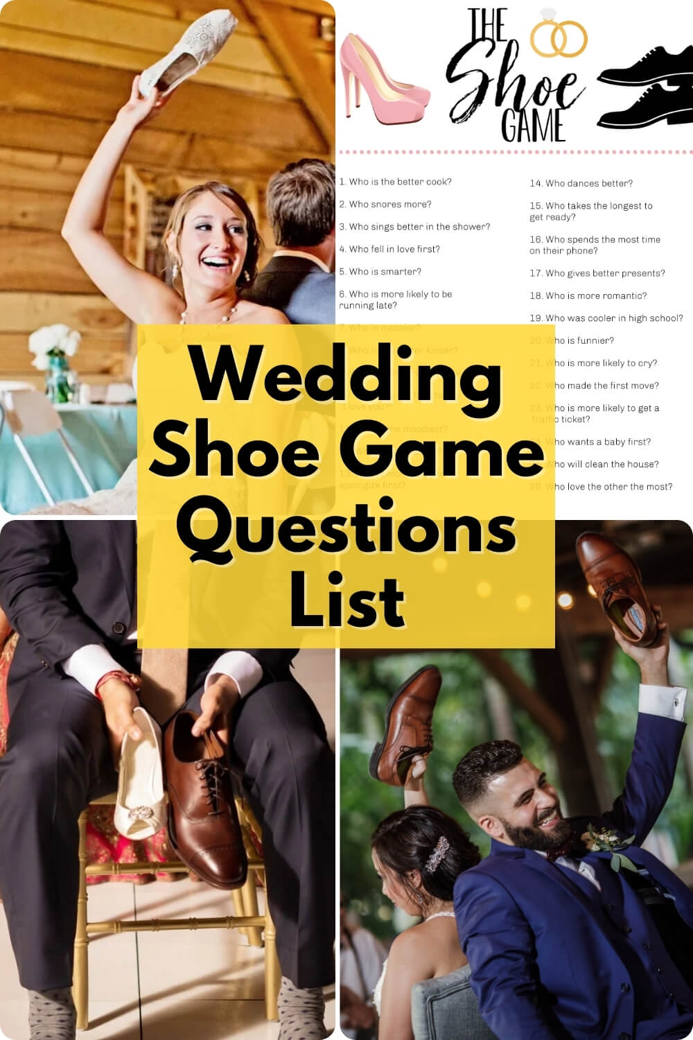 60 Wedding Shoe Game Questions To Ask at your Wedding